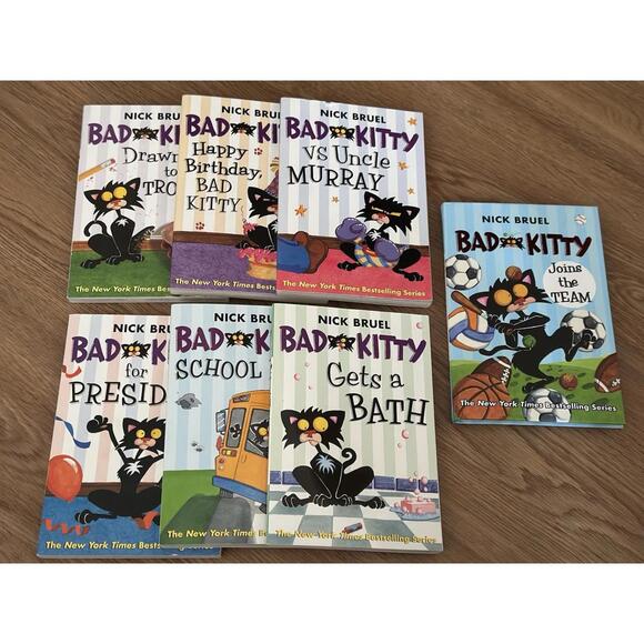 Other | Lot 7 Bad Kitty Series Nick Bruel Meets The Baby Gets A Bath ...
